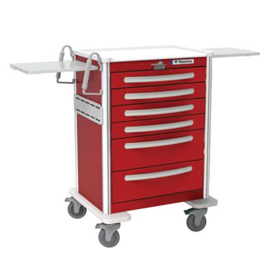 6-Drawer Tall Emergency Cart (UTRLA-333369-RED) - Waterloo Healthcare